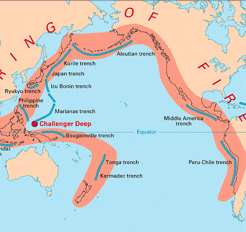 Pacific Ring of Fire Volcanoes